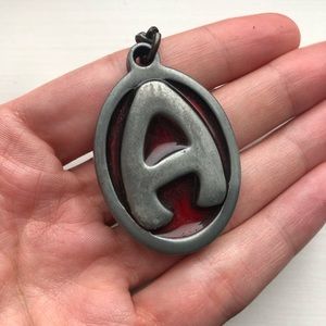 Vintage | Accessories | Vintage Pewter Red Letter A Keychain | Poshmark
